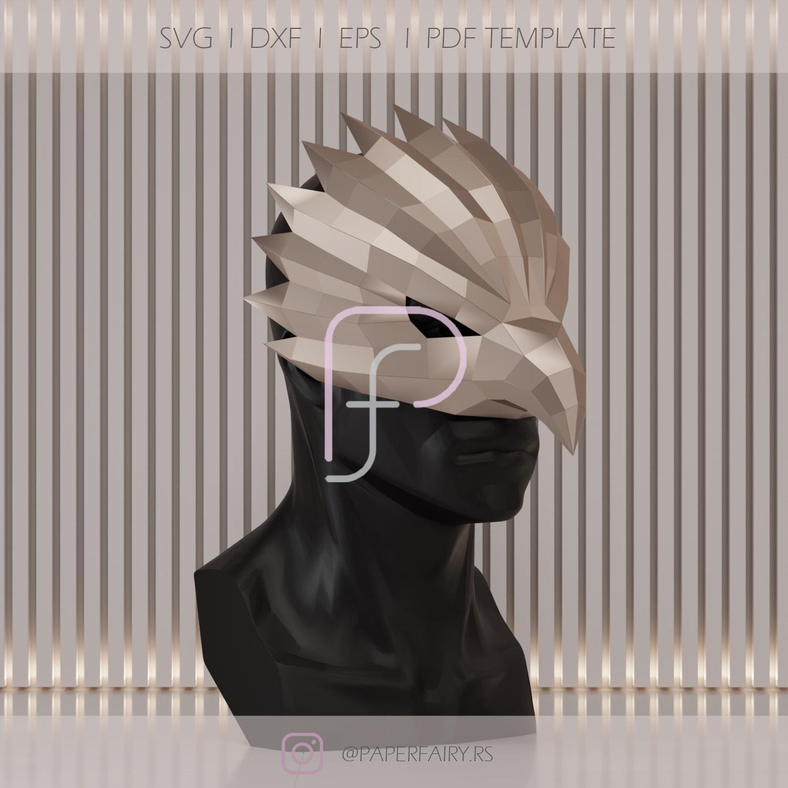 3D Eagle Paper Mask Template, Low Poly Papercraft SVG, DIY Animal Mask ...