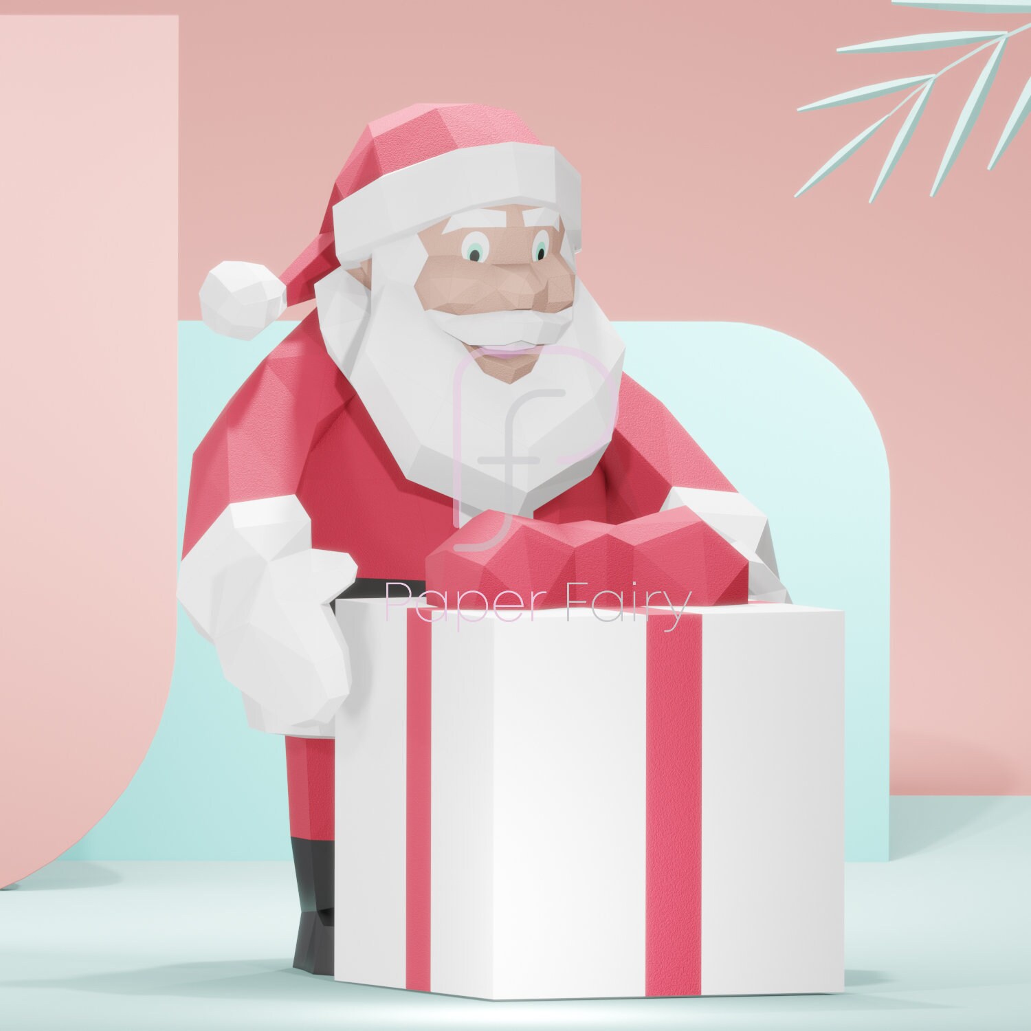 3D Santa Papercraft Template Low Poly DIY Christmas Decoration Pdf Svg ...
