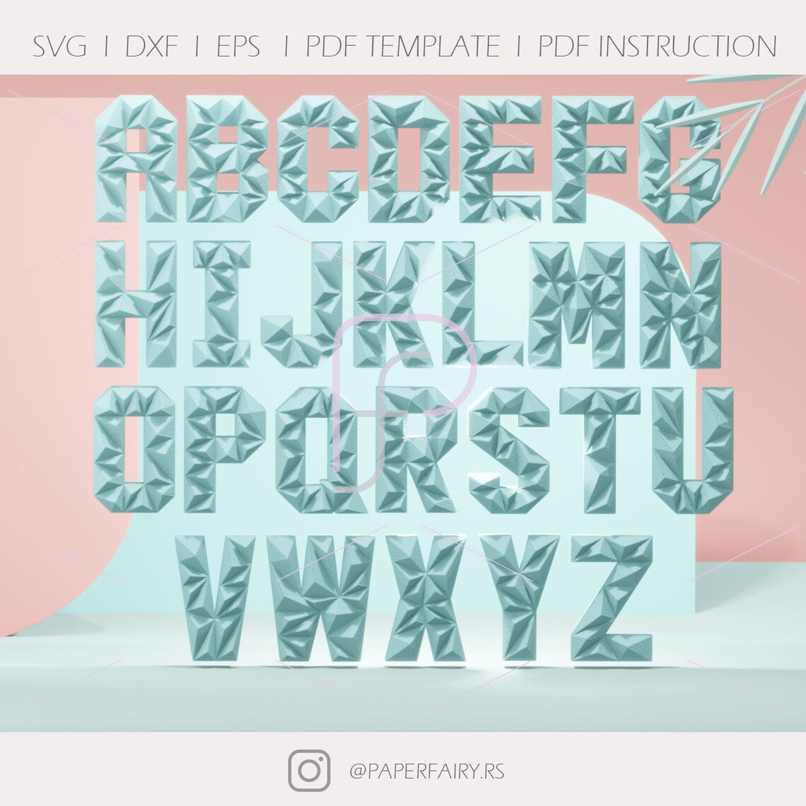 English Alphabet 3d Low Poly Papercraft Model Full Alphabet | Etsy