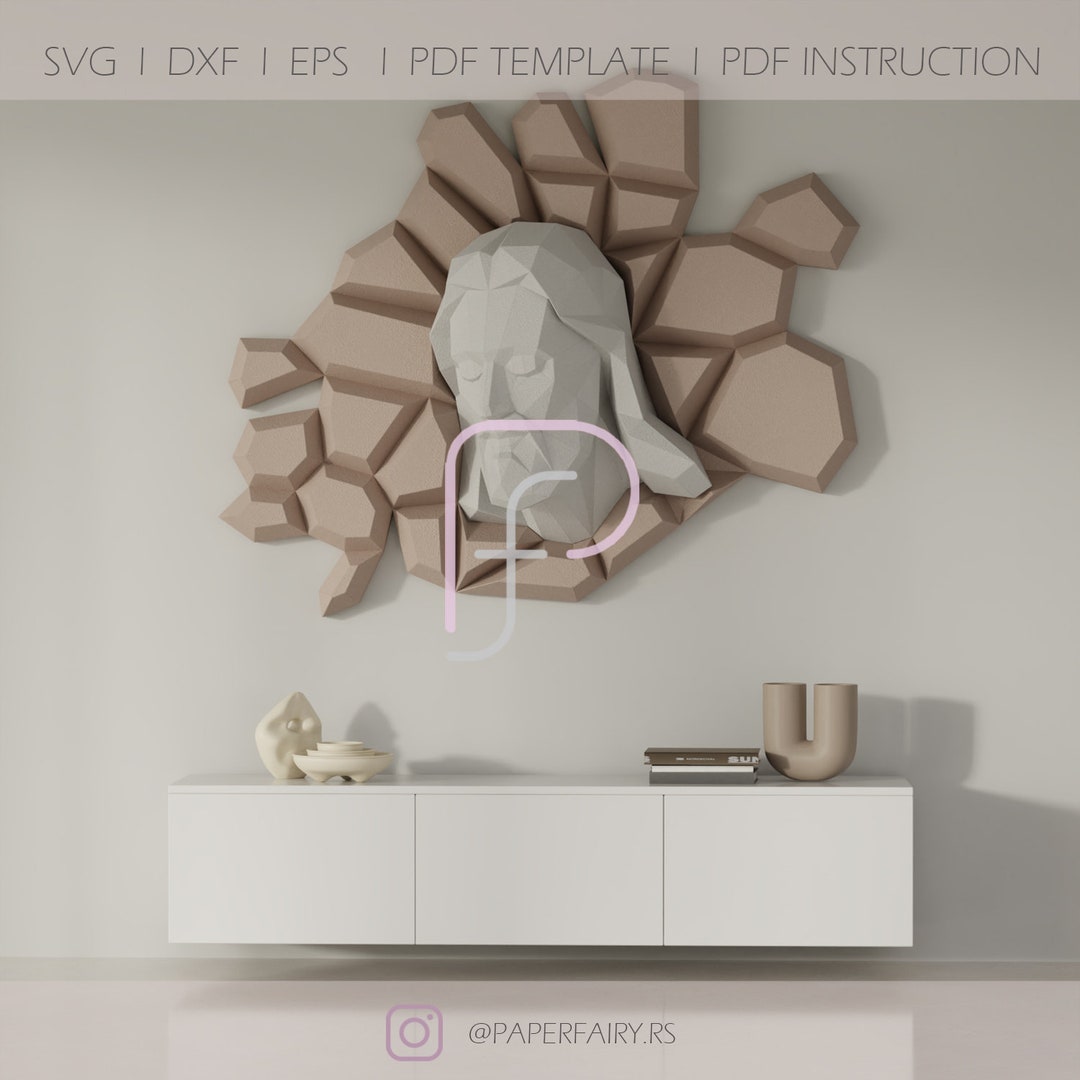 Low Poly Jesus 3d Papercraft Sculpture, Jesus 3D Paper Model, Modern ...
