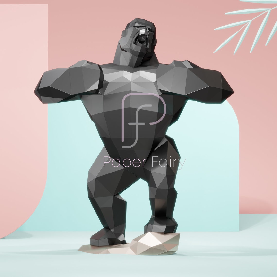 Angry Gorilla Papercraft Sculpture3d Gorilla Paper Model - Etsy