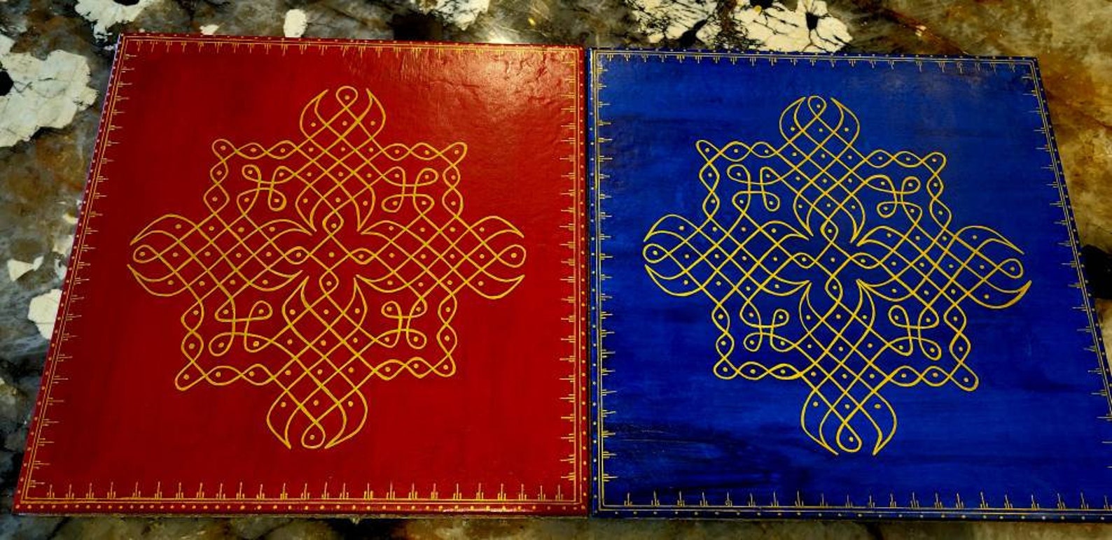 Hand Drawn Colorful Ethnic Indian Dot Rangoli and Mandala Wood - Etsy