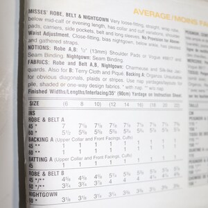 Vogue 9346 Robe Belt and Nightgown Sewing Pattern UNCUT Size 6 8 10 - Etsy