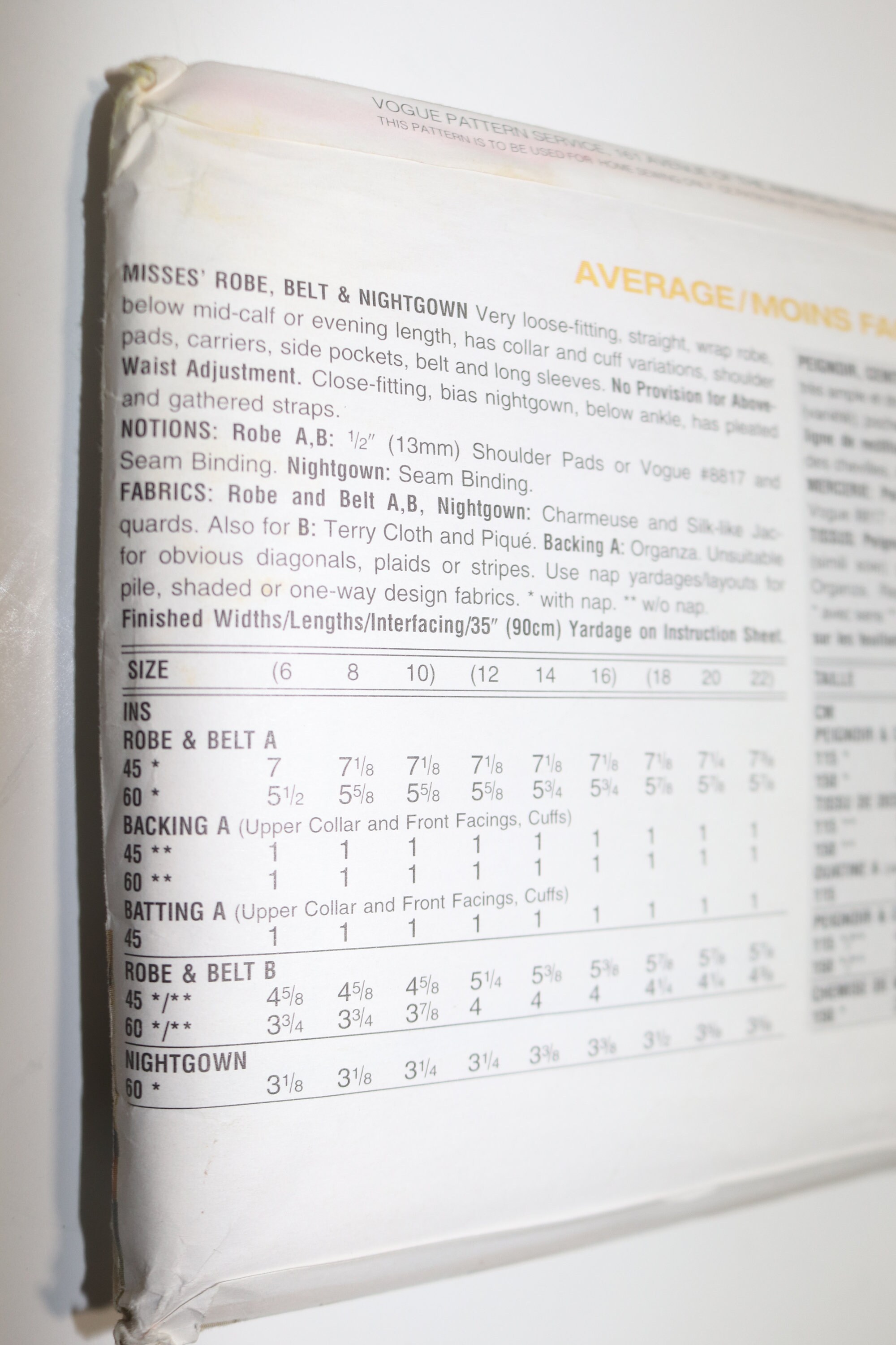 Vogue 9346 Robe Belt and Nightgown Sewing Pattern UNCUT Size 6 | Etsy