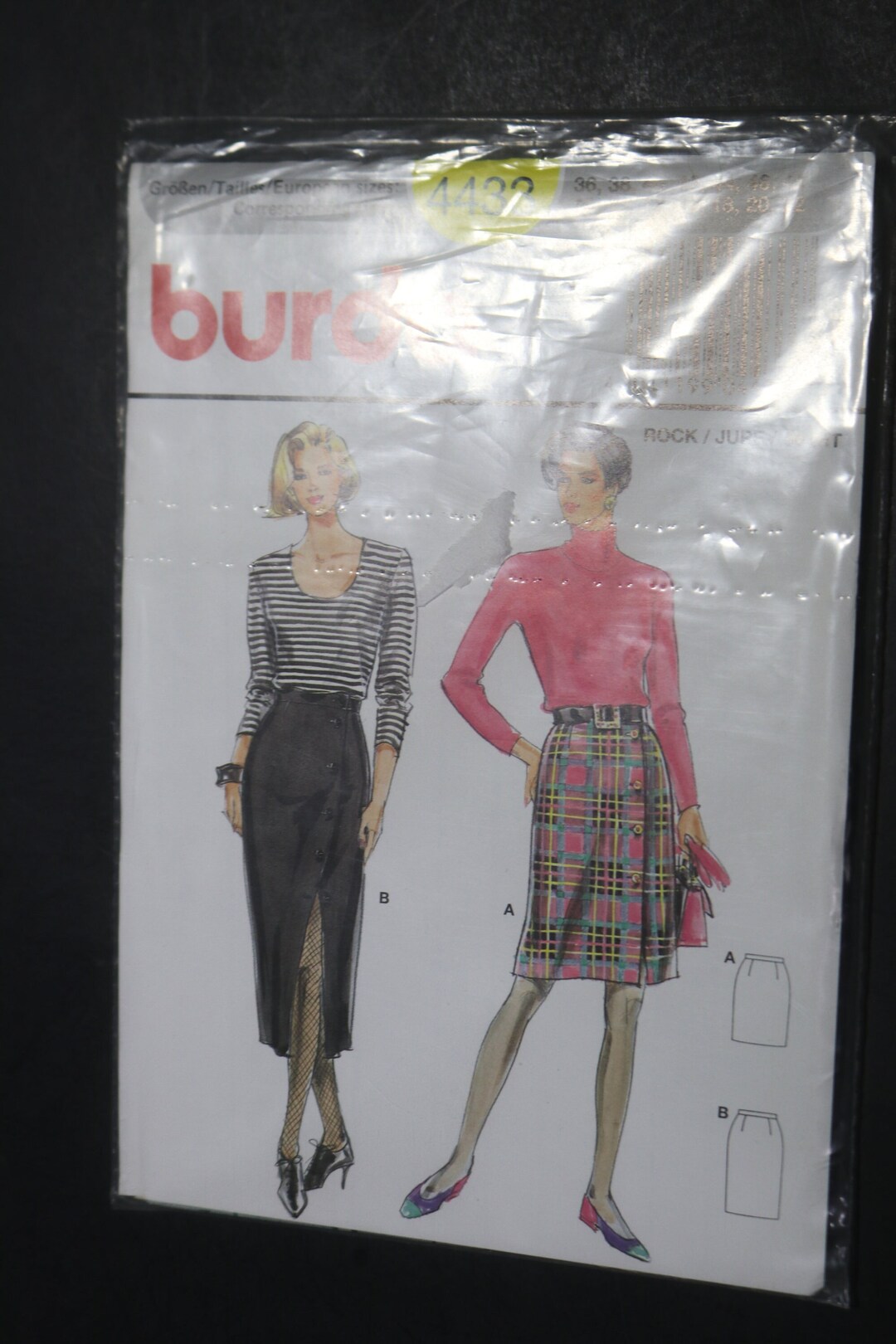 Burda 4433 Misses Skirt Sewing Pattern UNCUT Size 10 12 14 16 18 20 22 ...