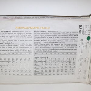 Vogue 9346 Robe Belt and Nightgown Sewing Pattern UNCUT Size 6 8 10 - Etsy