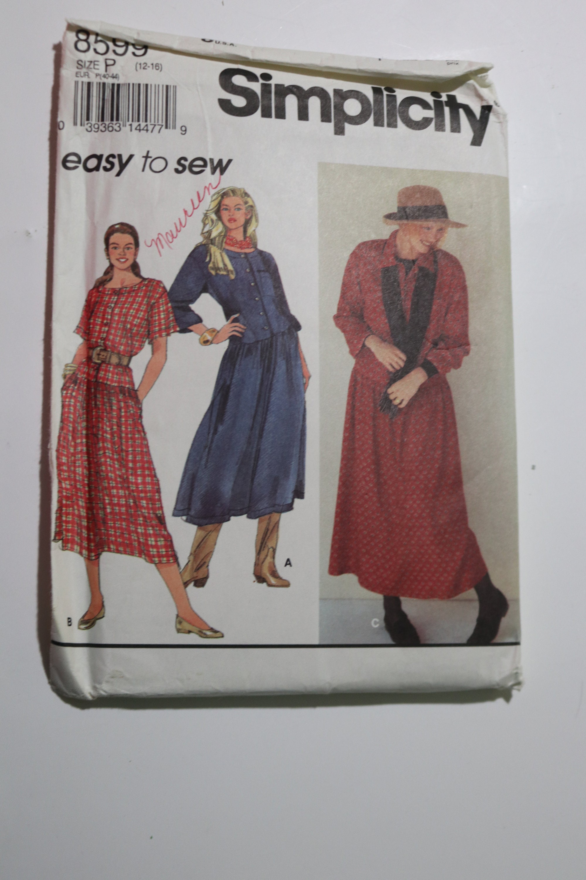 Sewing & Fiber UNCUT Size 12 14 16 Simplicity 8599 Misses miss petite ...