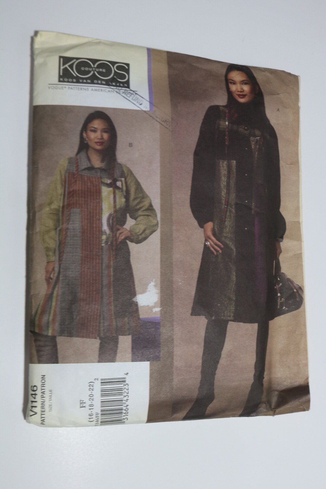 Vogue 1146 KOOS Misses Coat Sewing Pattern UNCUT Size 16 18 20 22 - Etsy
