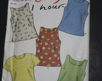 Uncut New Look Sewing Pattern 6483 Misses Tops Size: A 6-16 - Etsy