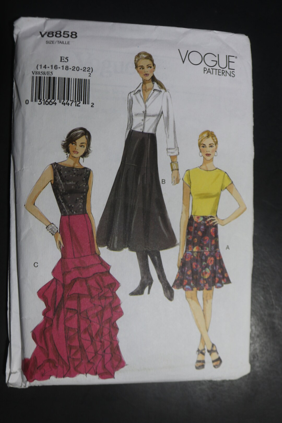 Vogue 8858 Misses Skirt Sewing Pattern - UNCUT - Size 14 16 18 20 22 - Etsy