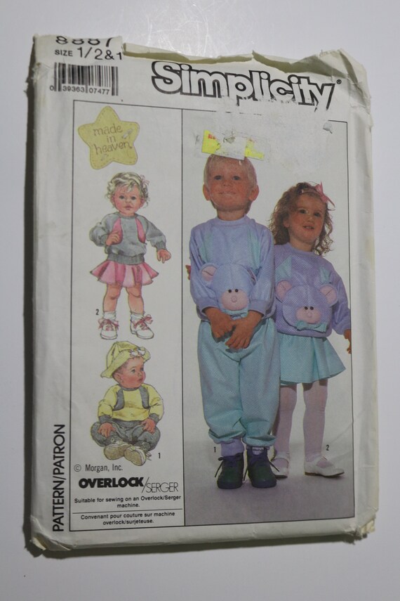 Simplicity 8887 Toddlers Boys Girls Pullover Top and Pull on | Etsy