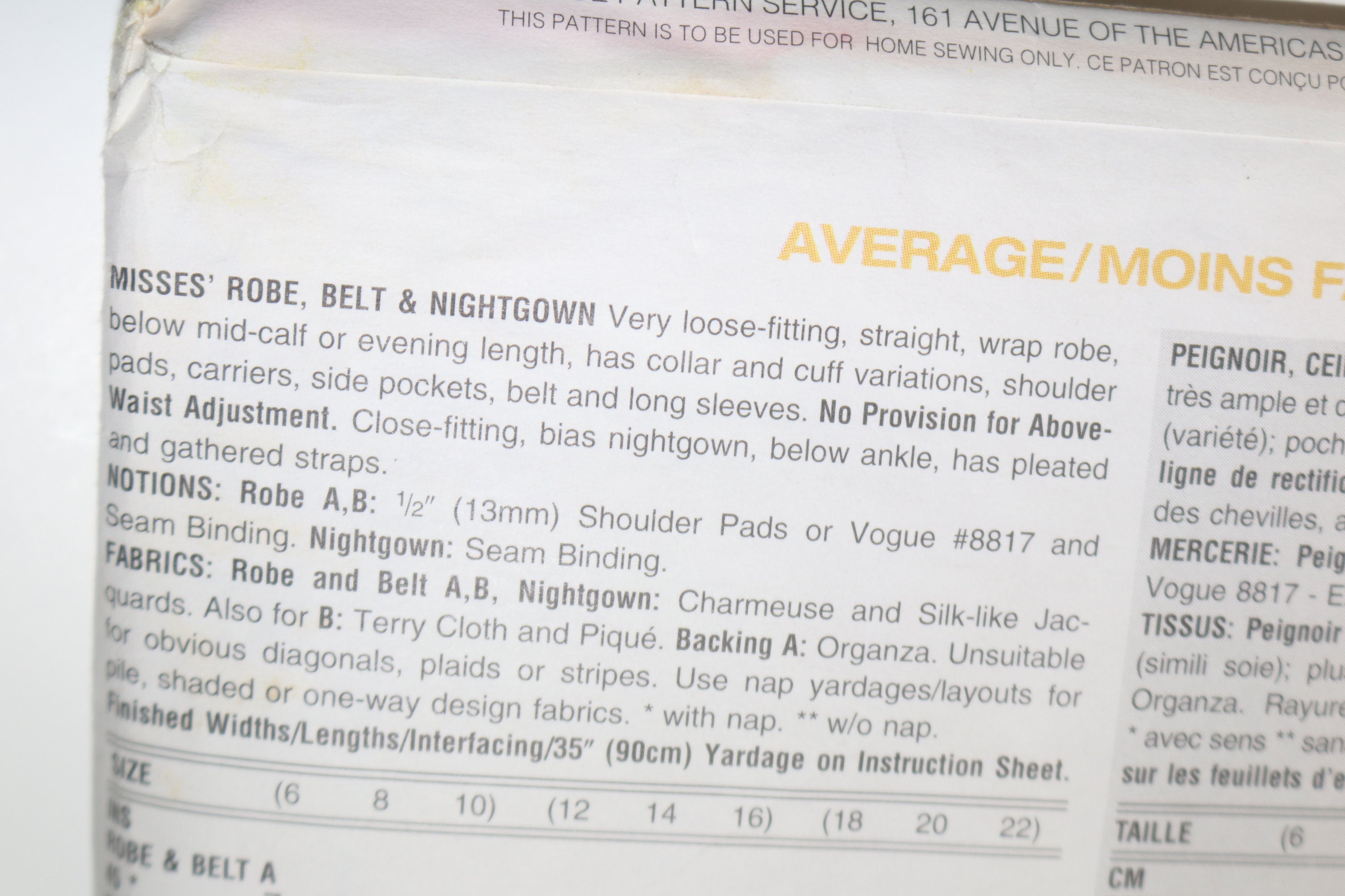 Vogue 9346 Robe Belt and Nightgown Sewing Pattern UNCUT Size 6 - Etsy