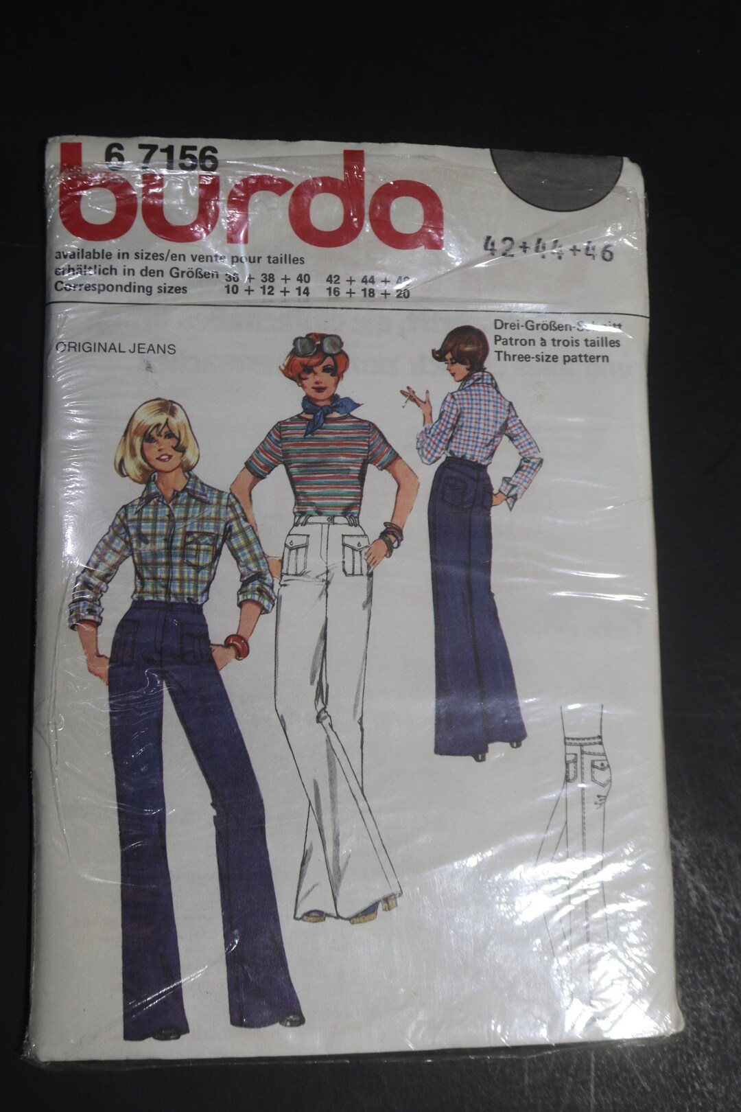 Burda 6 7156 Misses Jeans Sewing Pattern UNCUT Size 16 18 - Etsy