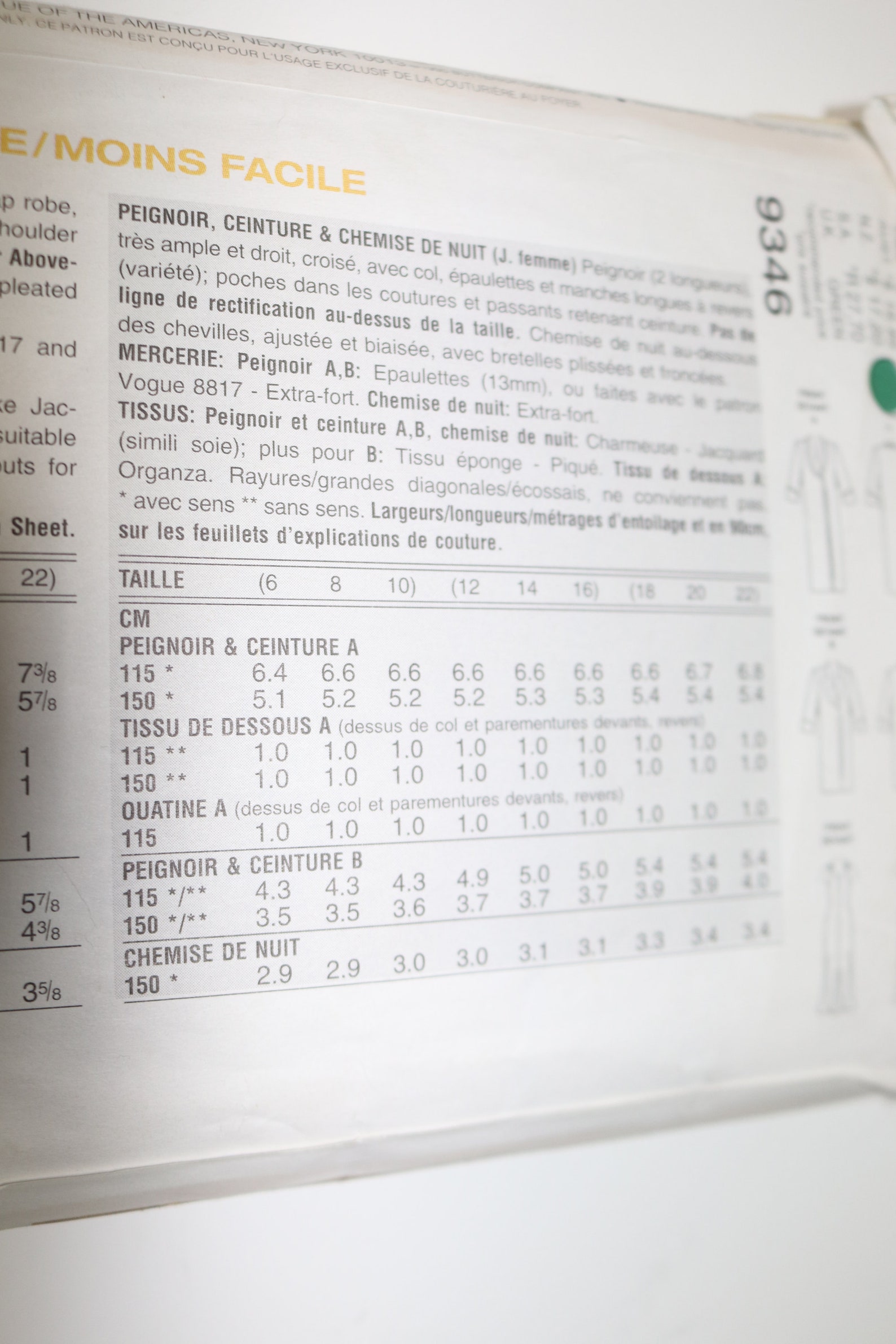 Vogue 9346 Robe Belt and Nightgown Sewing Pattern UNCUT Size 6 | Etsy