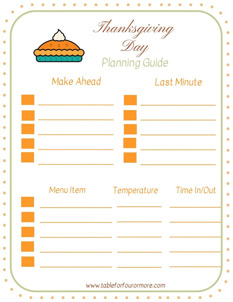 Thanksgiving Planner - Etsy