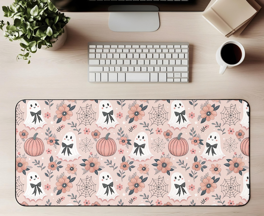 Boho Ghost Desk Mat: Spooky Halloween Office Decor - Etsy