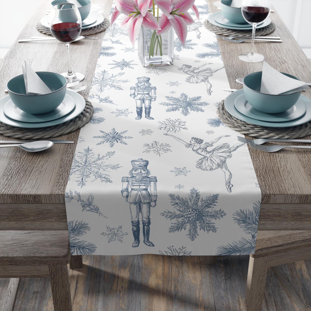 Blue Nutcracker Ballet Table Runner, Holiday Winter Decor - Etsy
