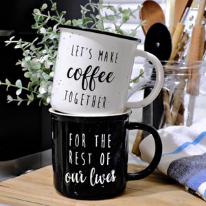 Let's Make Coffee Together Couple Ceramic Mug Set 11 Ounce, Couple ...