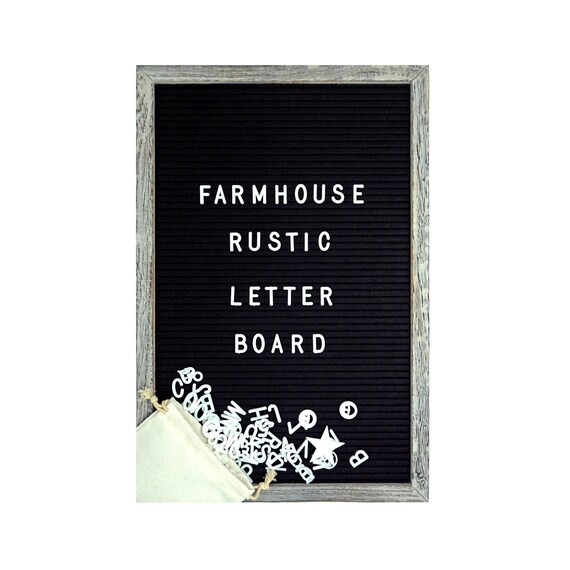 Felt Letter Board Set with Farmhouse Rustic Wood Frame 12x17 | Etsy