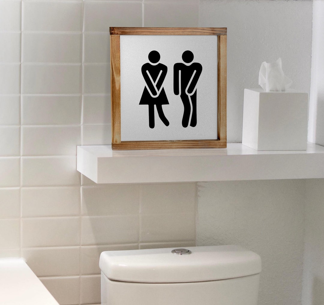 Toilet Sign - Funny Modern Farmhouse Bathroom Decor Sign, Guest ...