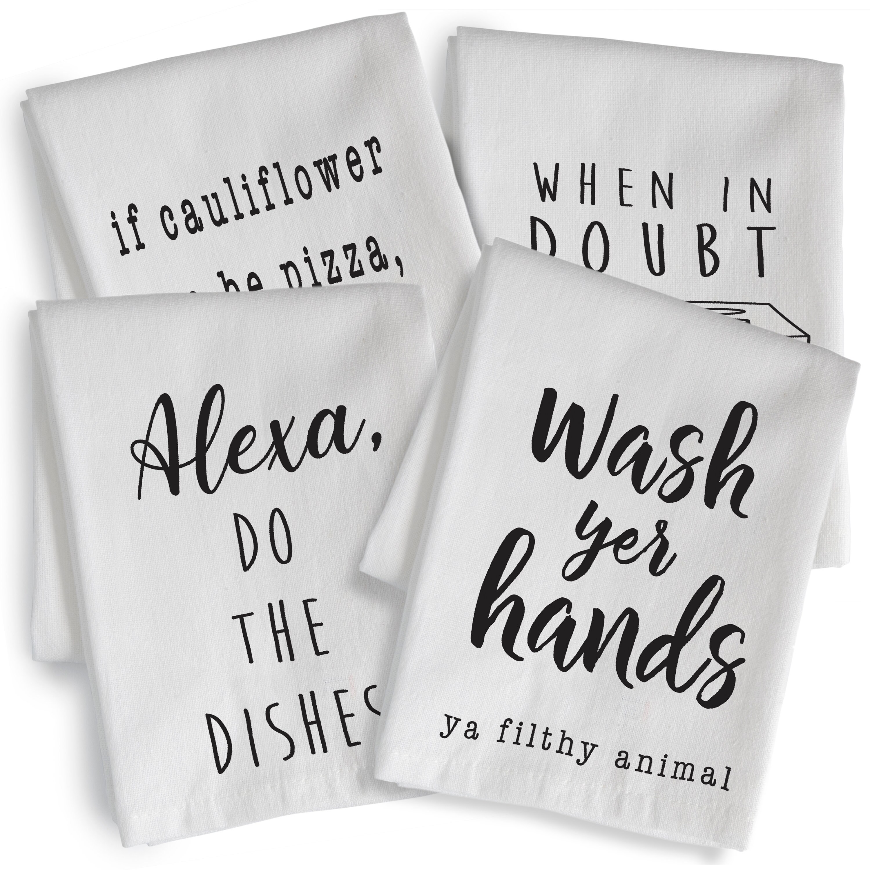 Funny Kitchen Towel 4 Pack Cute Kitchen Towel Funny Dish - Etsy