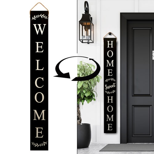 Tall Outdoor Welcome Sign for Front Porch 5 Ft gray | Etsy