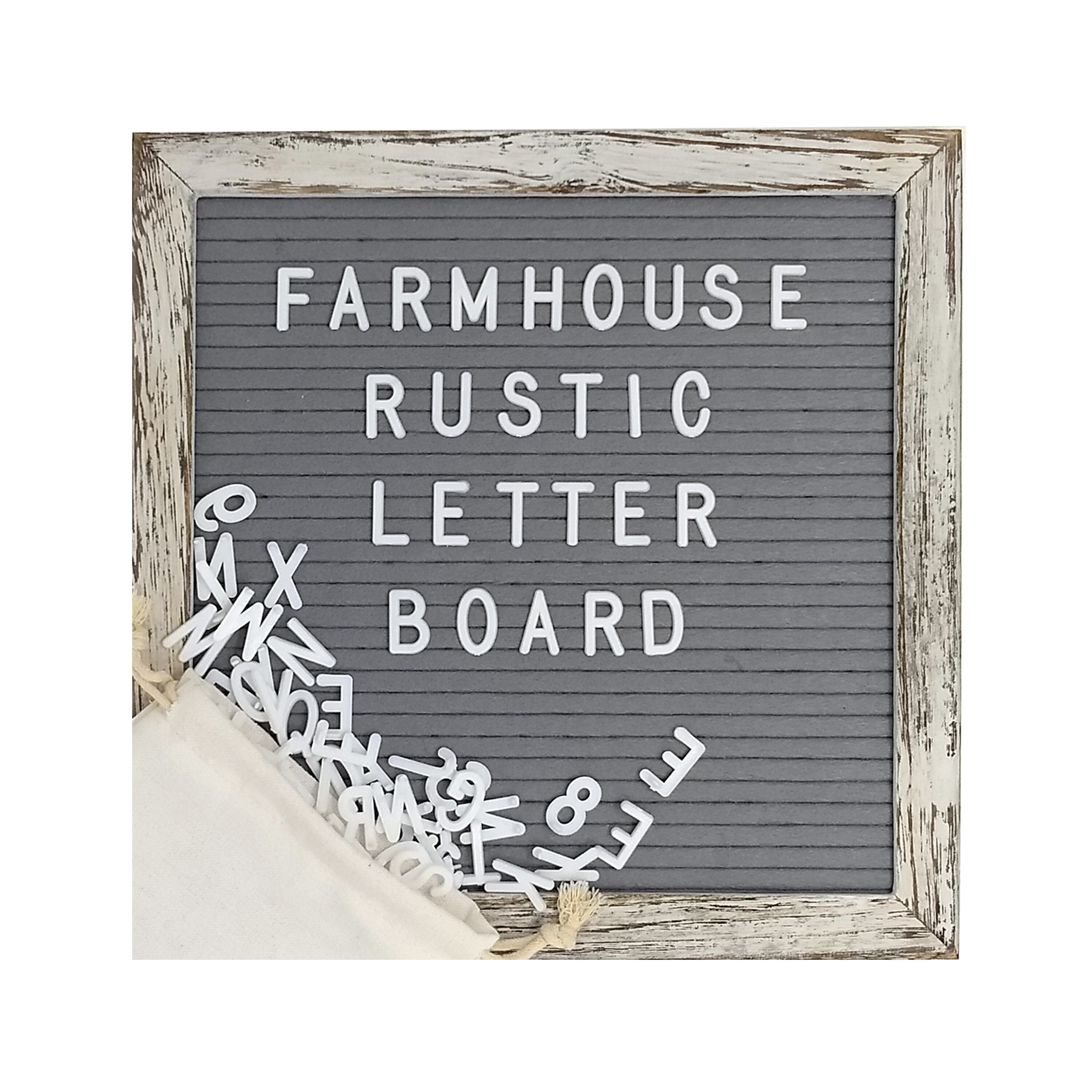 Felt Letter Board Set with Farmhouse Rustic Wood Frame 10x10 | Etsy