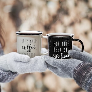 Let's Make Coffee Together Couple Ceramic Mug Set 11 Ounce, Couple ...