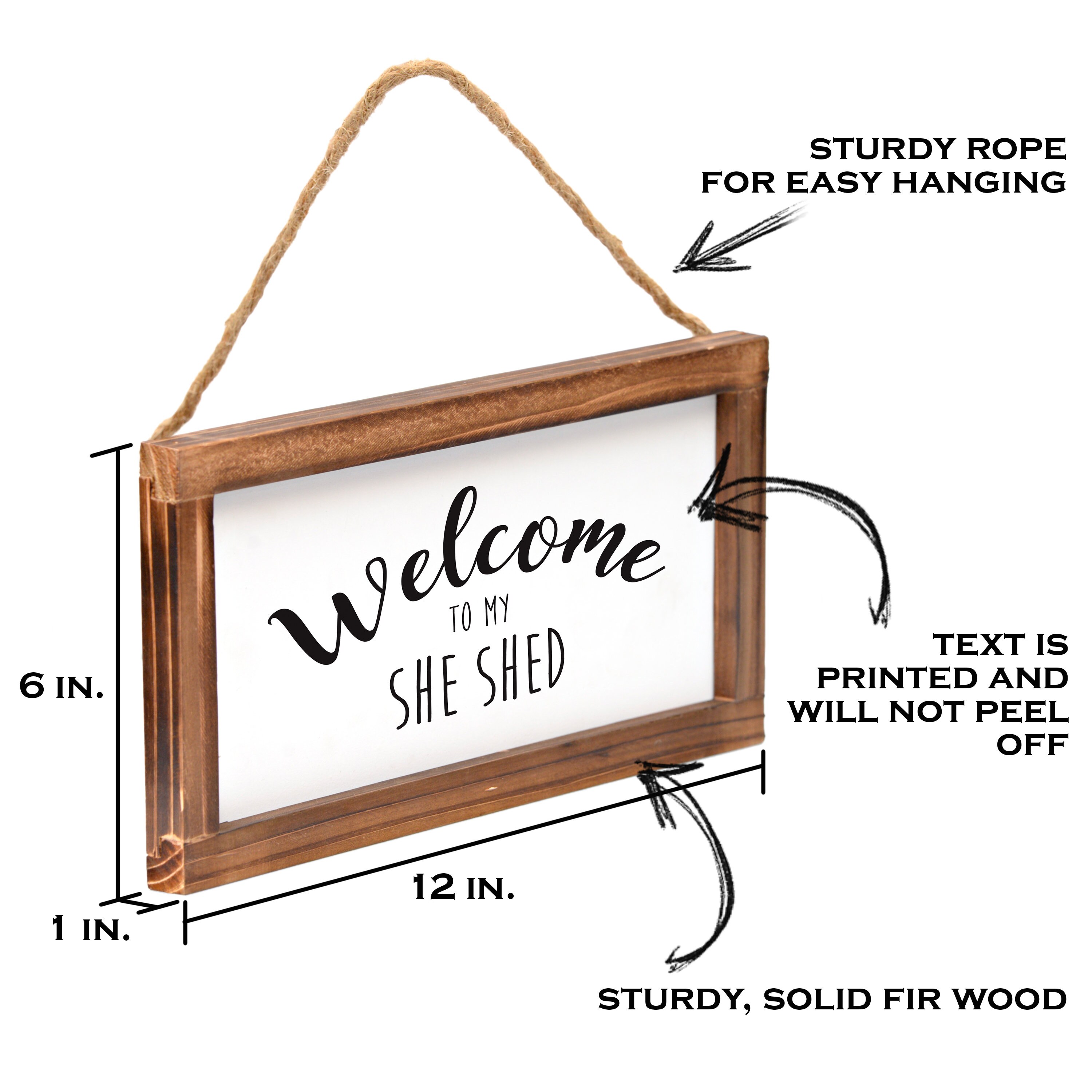 Welcome to My She Shed Sign Hanging Rustic Farmhouse Decor - Etsy
