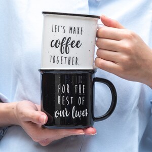 Let's Make Coffee Together Couple Ceramic Mug Set 11 Ounce, Couple ...