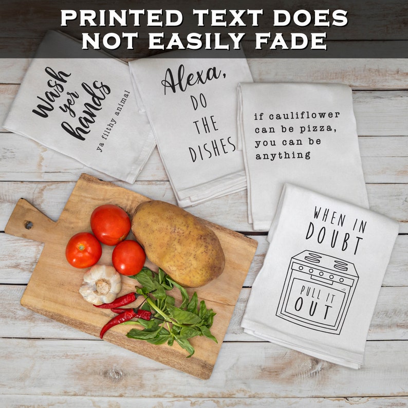 Funny Kitchen Towel 4 Pack Cute Kitchen Towel Funny Dish - Etsy