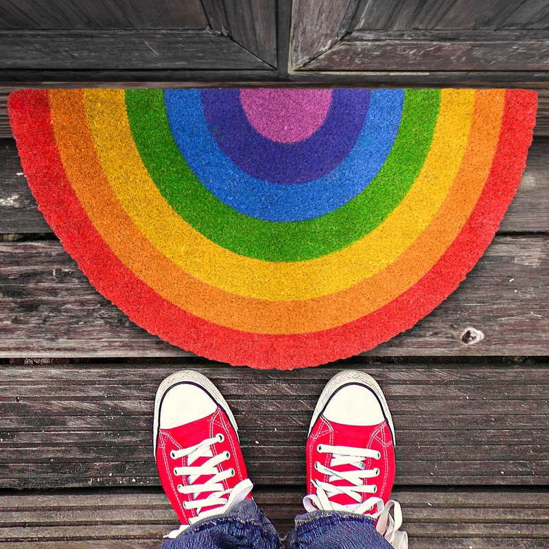 Rainbow Doormat - Etsy