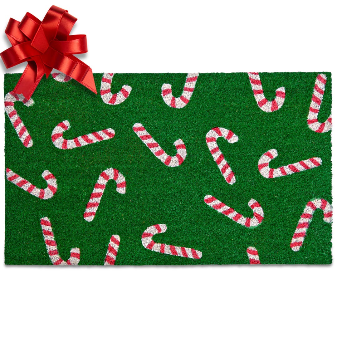 MAINEVENT Candy Cane Door Mat 30x17 Inch, Candy Cane Doormat, Candy ...