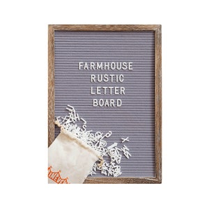 Felt Letter Board Set With Farmhouse Rustic Wood Frame - 12x17 Barnwood ...