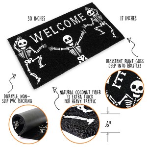 MAINEVENT Skeleton Door Mat 30x17 Inch, Skeleton Outdoor Mat, Halloween ...