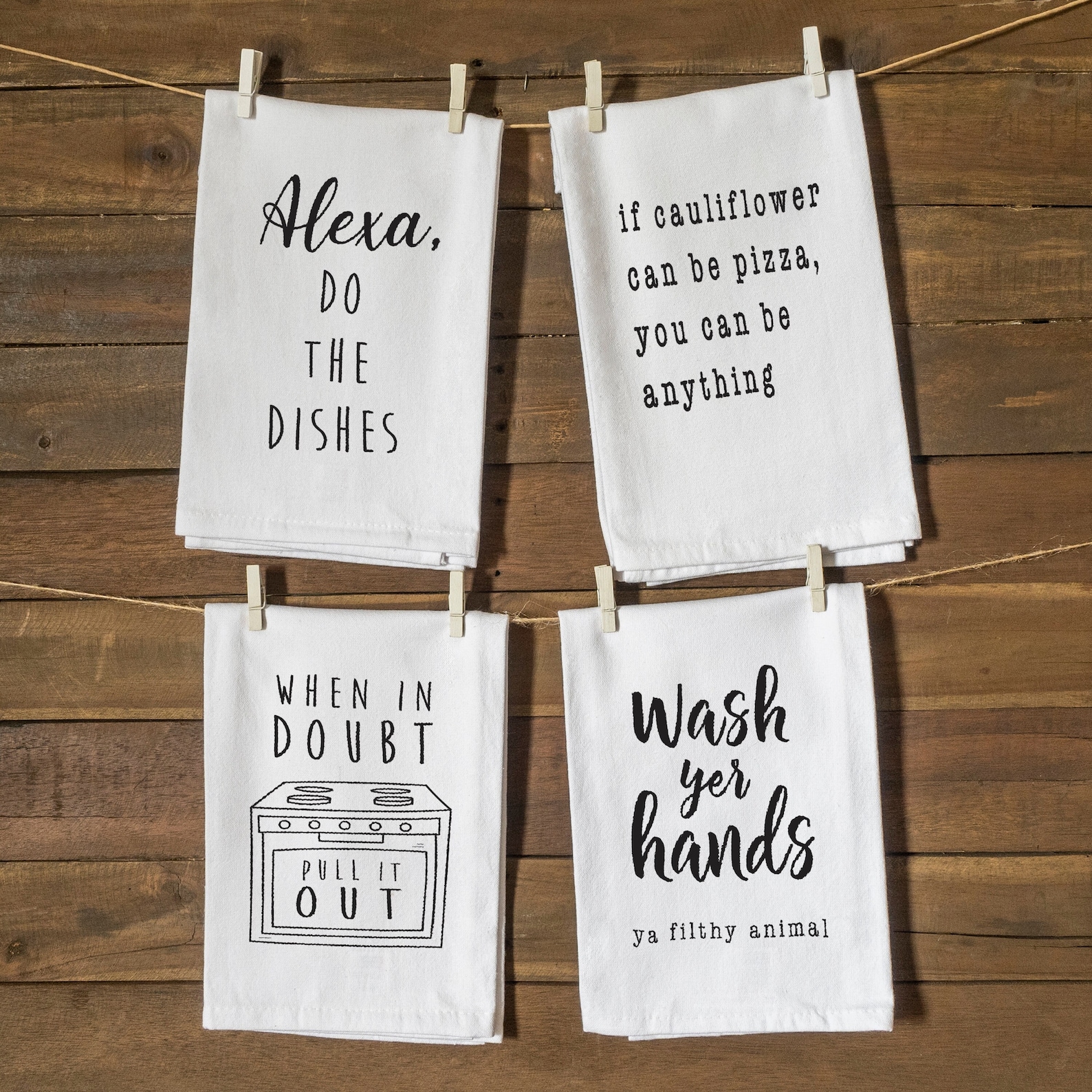 Funny Kitchen Towel 4 Pack Cute Kitchen Towel Funny Dish - Etsy
