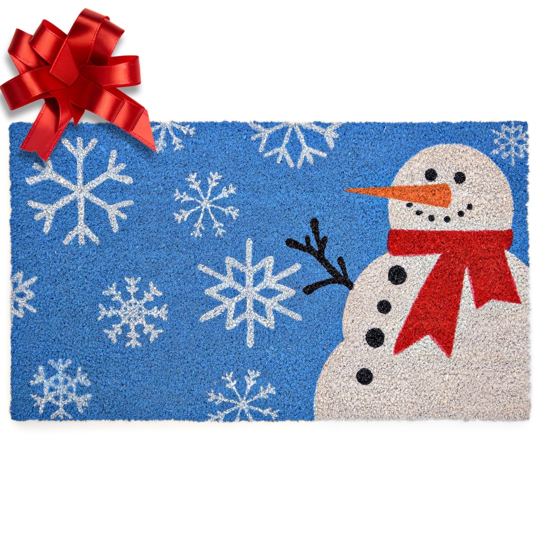 MAINEVENT Snowy Snowman Door Mat Outdoor 30x17 Inch, Snowman Door Mat ...