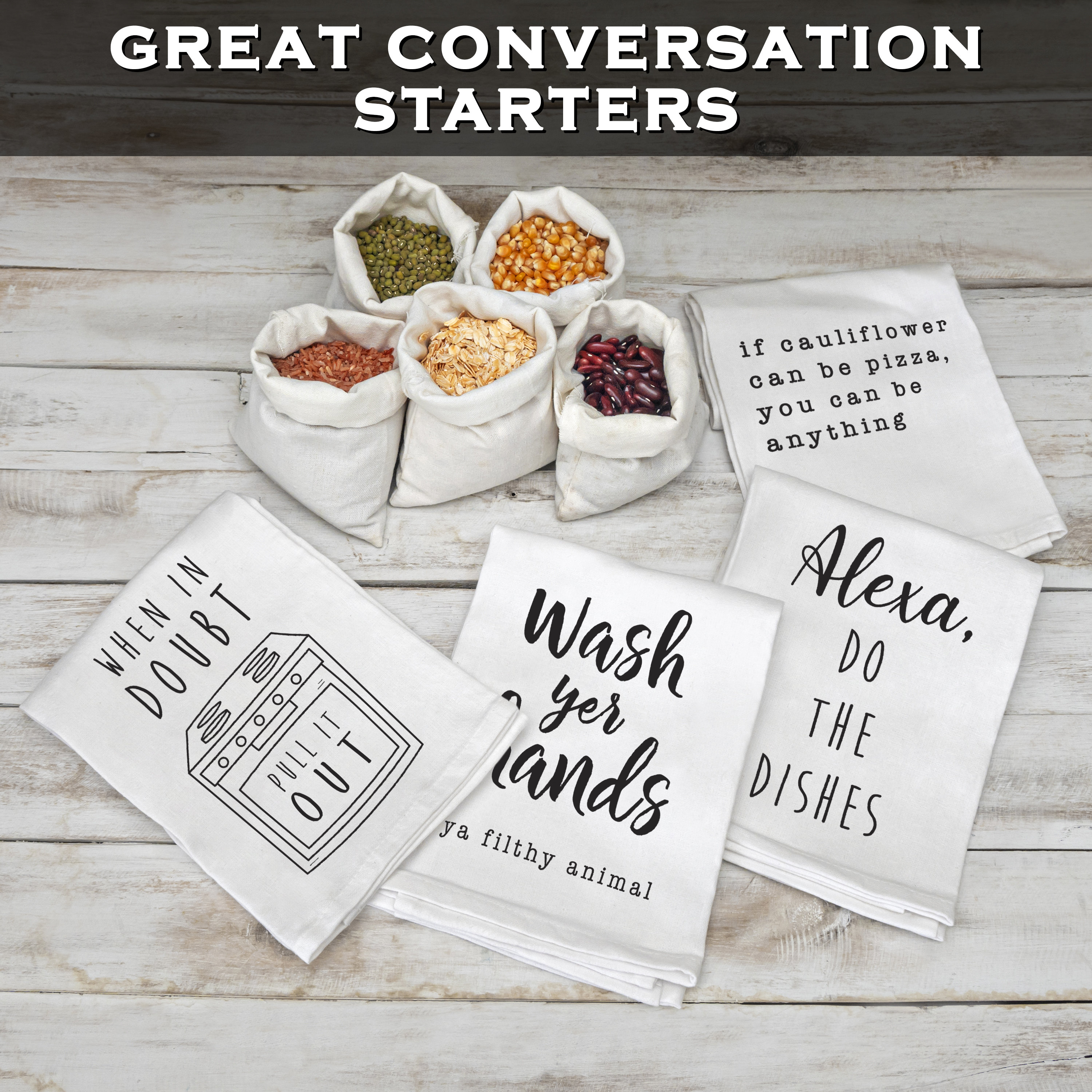 Funny Kitchen Towel 4 Pack Cute Kitchen Towel Funny Dish - Etsy