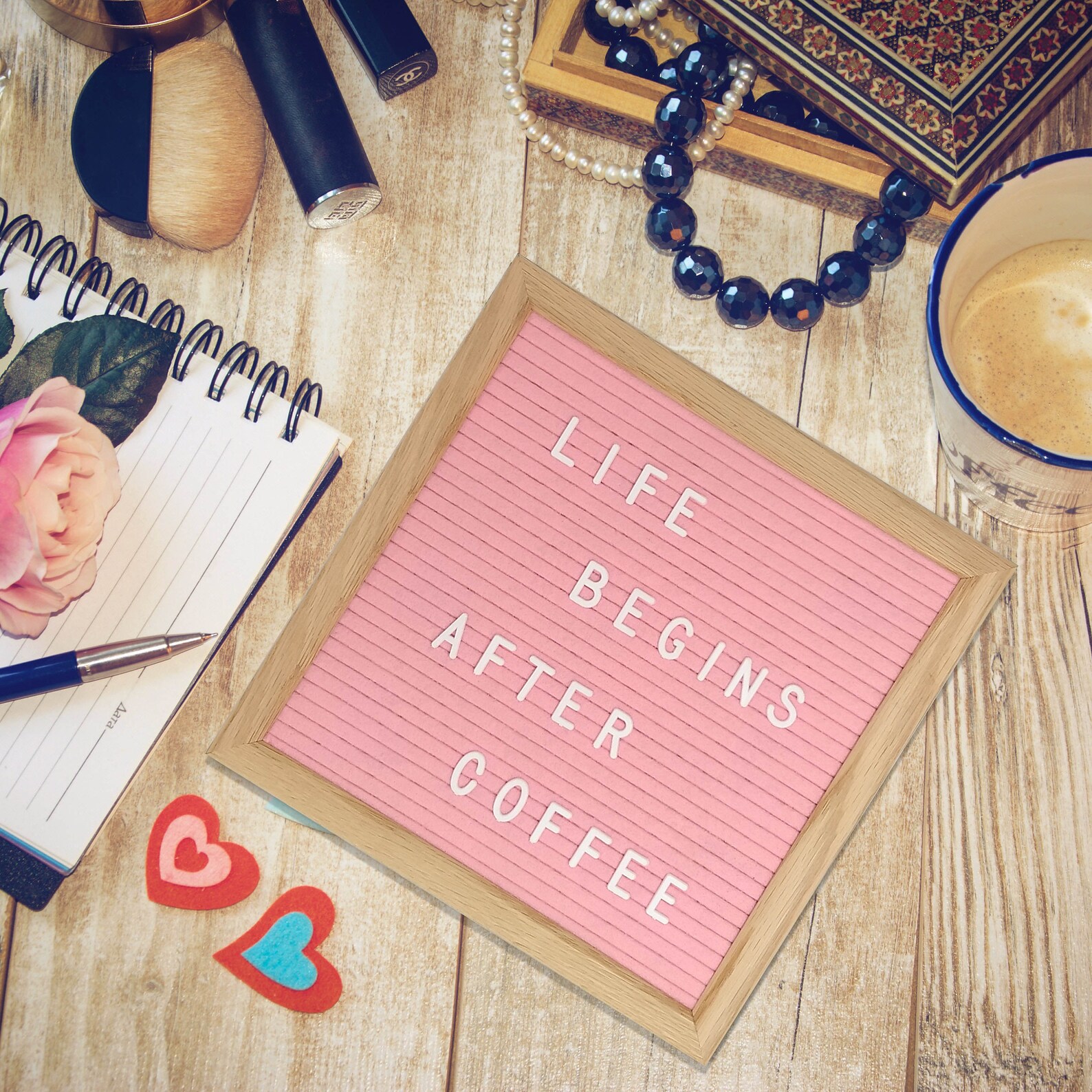 Felt Letter Board Set With Oak Wood Frame 10x10 Pink | Etsy