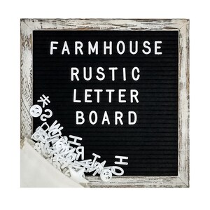 Felt Letter Board Set With Farmhouse Rustic Wood Frame 10x10 Black - Etsy