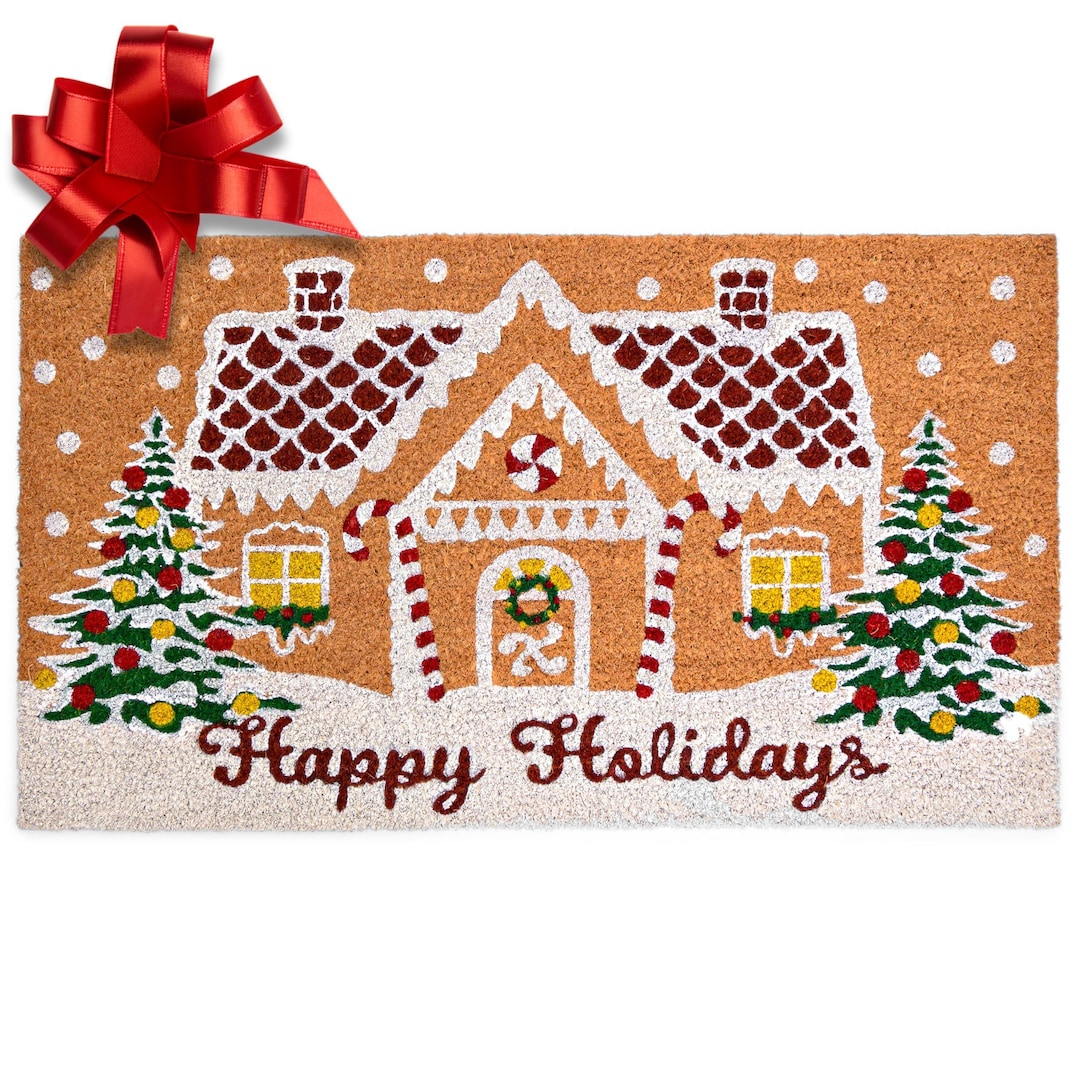 Gingerbread House Door Mat 30x17 Inch, Gingerbread House Doormat ...