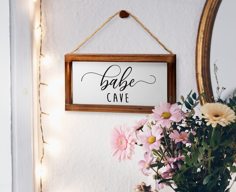Babe Cave Sign Hanging Rustic Sign Farmhouse Decor for the - Etsy