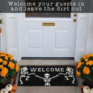 MAINEVENT Skeleton Door Mat 30x17 Inch, Skeleton Outdoor Mat, Halloween ...