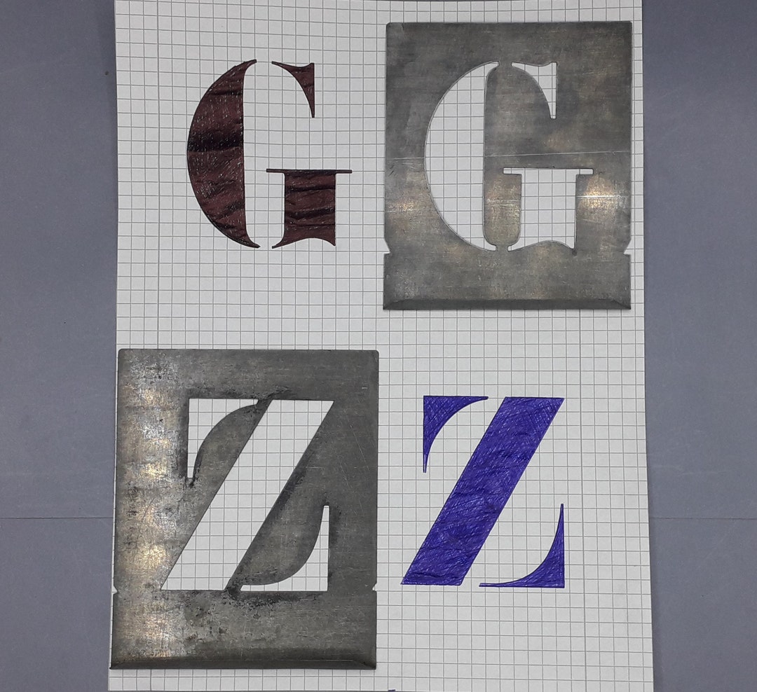 Pochoir en zinc lettres de l'alphabet Initiale à - Etsy France