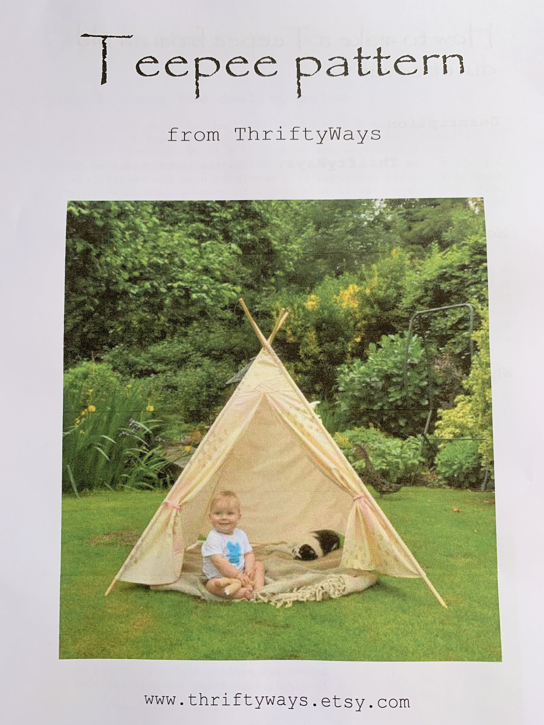 Make a TEEPEE, Downloadable PDF File - Etsy