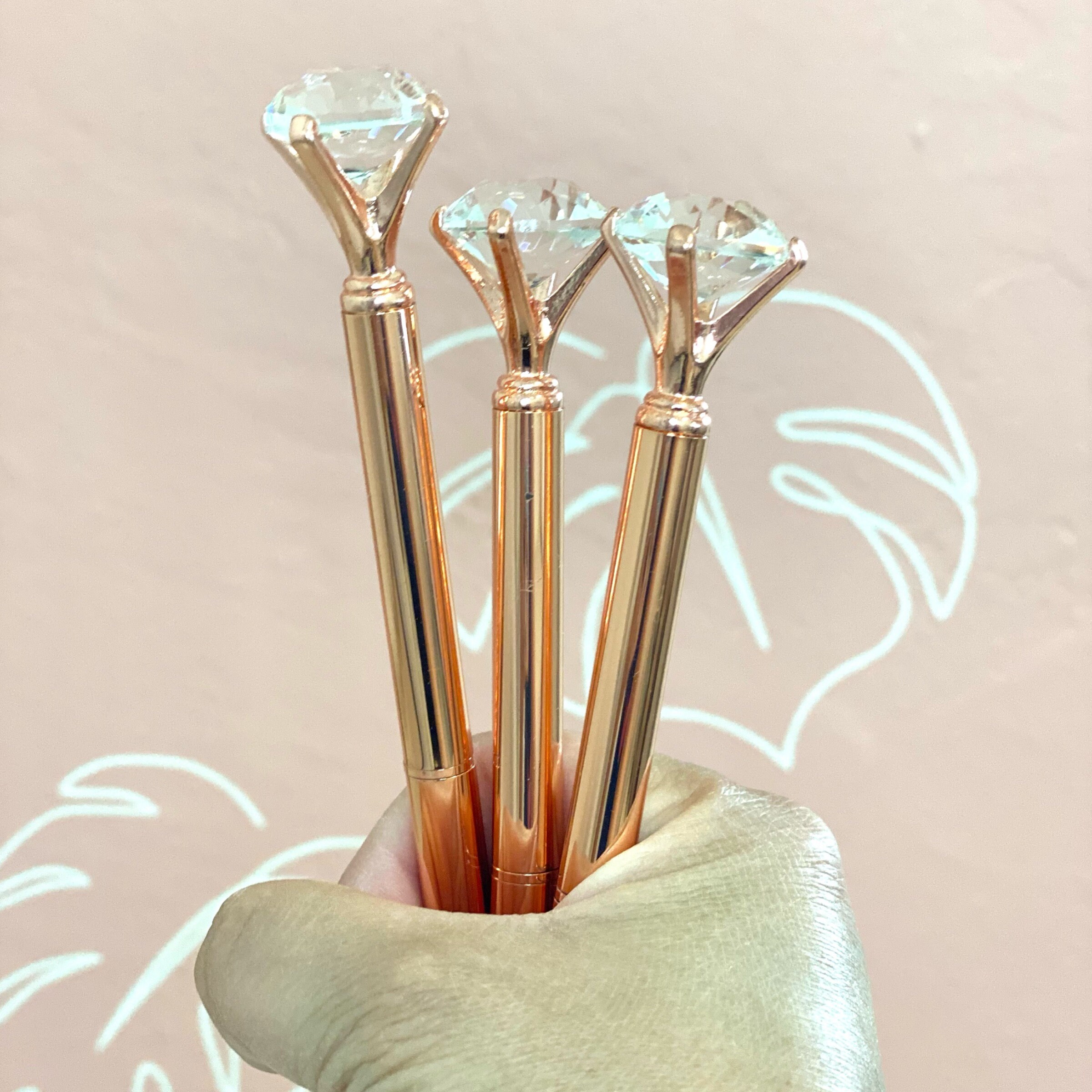 Personalized Journal and Rose Gold Diamond Pen Bundle in Pink - Etsy