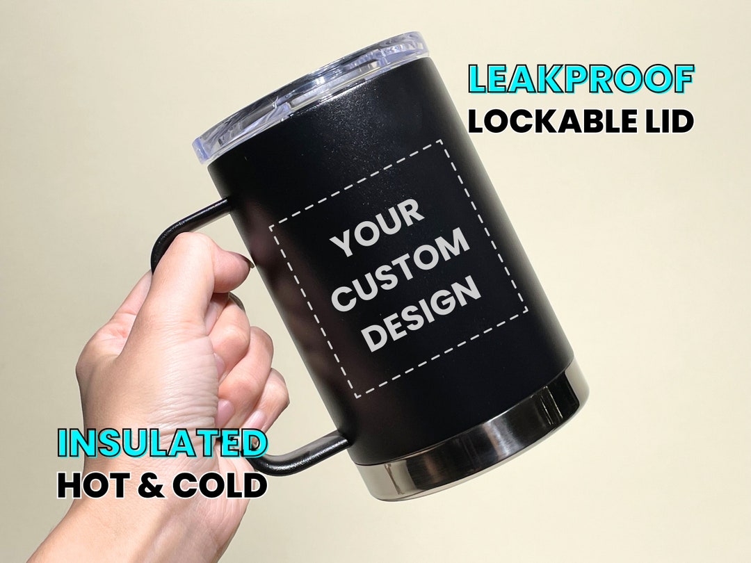 Custom Branded Travel Mug Insulated Mug With Leakproof Lid Your Logo ...