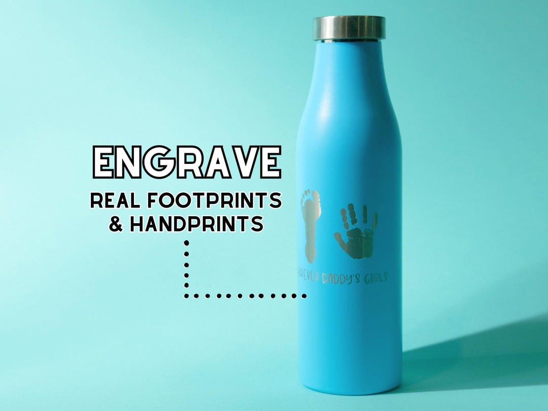 Personalized Baby Footprint Flask for New Dad Valentine's Day Gift ...