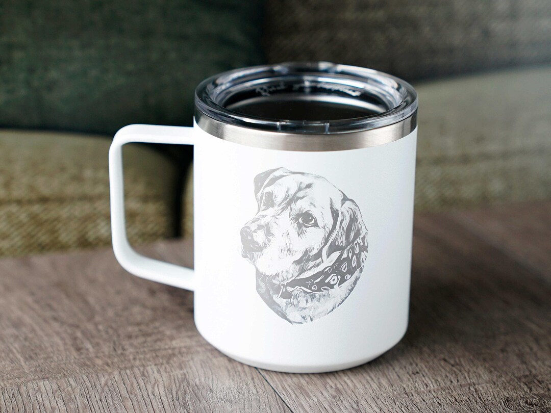 Dog Face Coffee Mug, Dog Dad Gift, Dog Lover Gift, Insulated Stainless ...