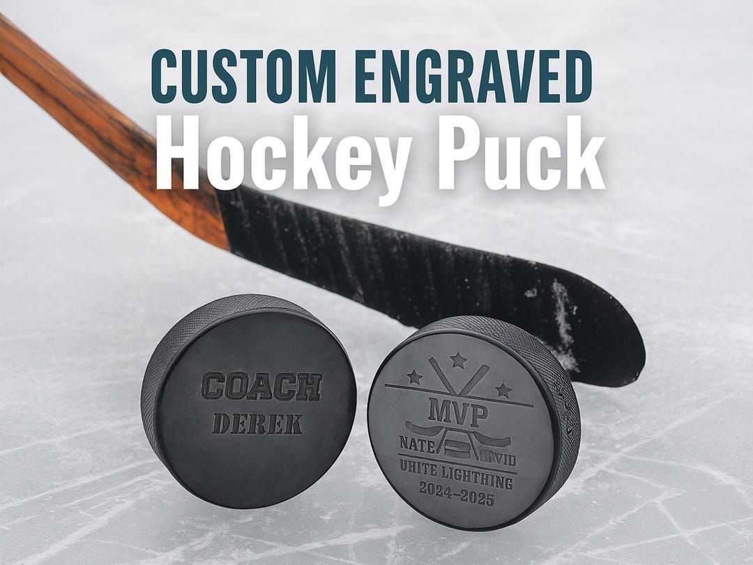Custom Hockey Puck, Engraved Team Logo, Custom Coach Gift, Hockey ...